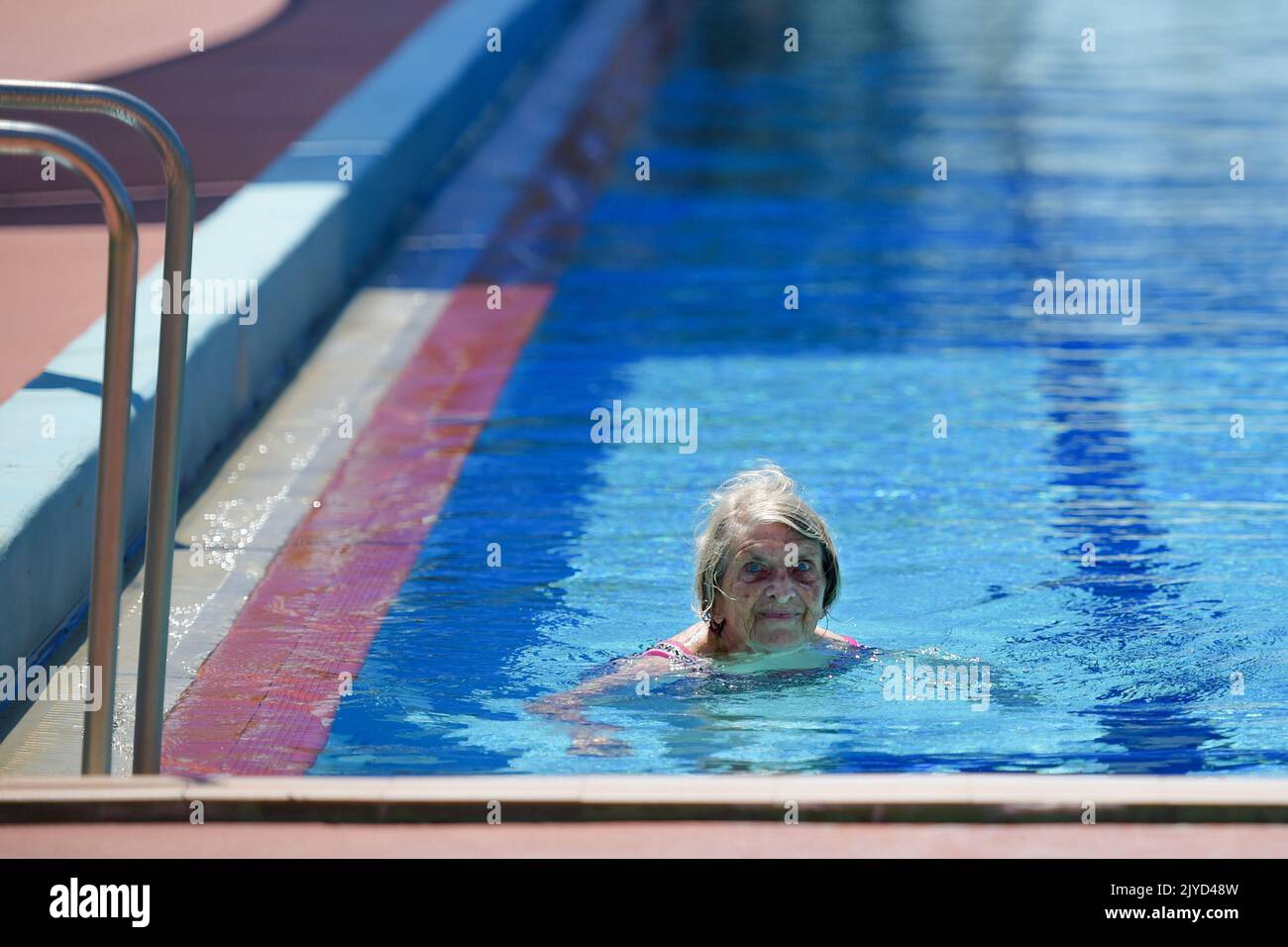 Territorian Annemarie Scholl, 83, who was the first in the water, is ...