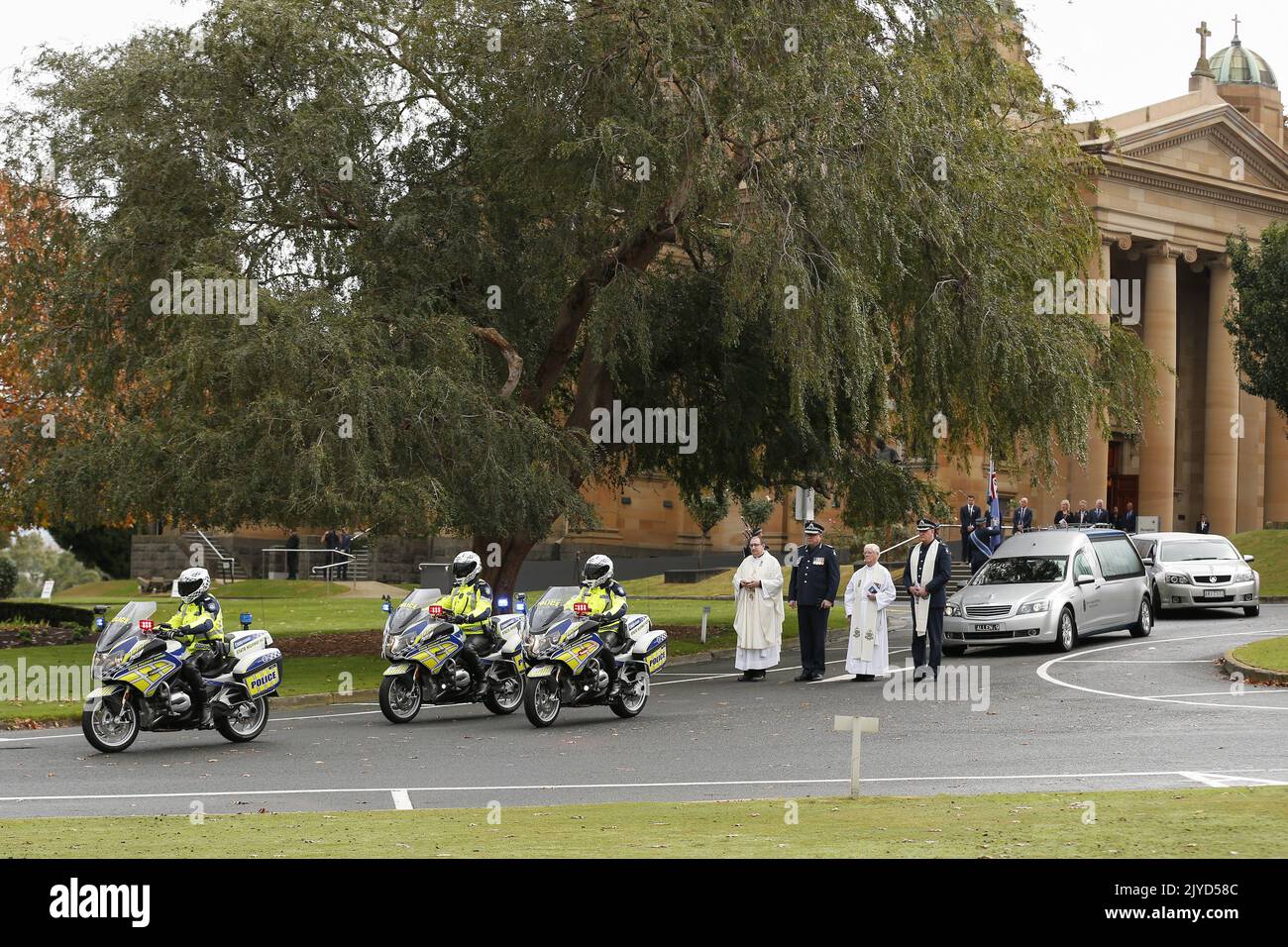 The funeral procession begins during the funeral of Constable Josh ...