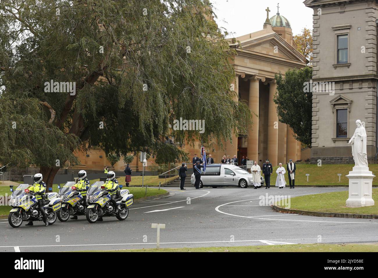 The funeral procession begins during the funeral of Constable Josh ...