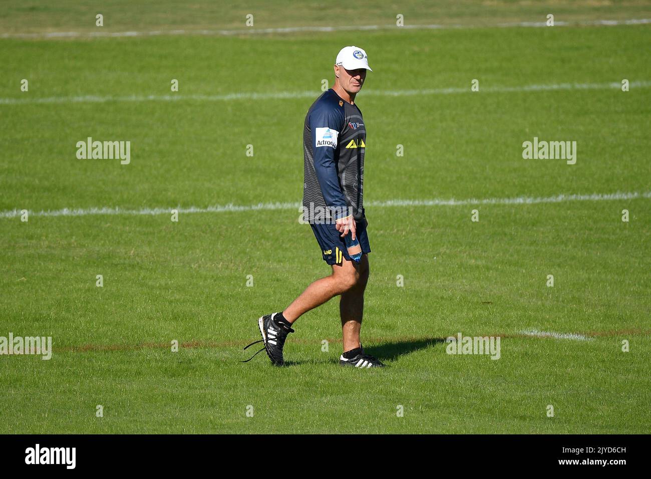 Eels coach Brad Arthur looks on during a training session at Kellyville ...