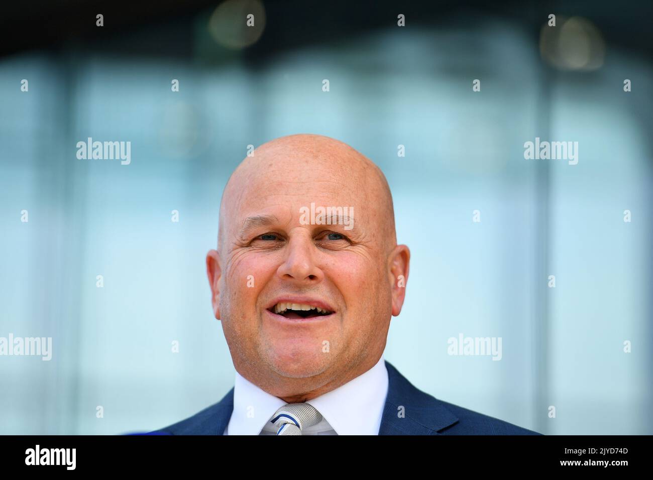 Rugby Australia interim CEO Rob Clarke addresses media outside Rugby ...