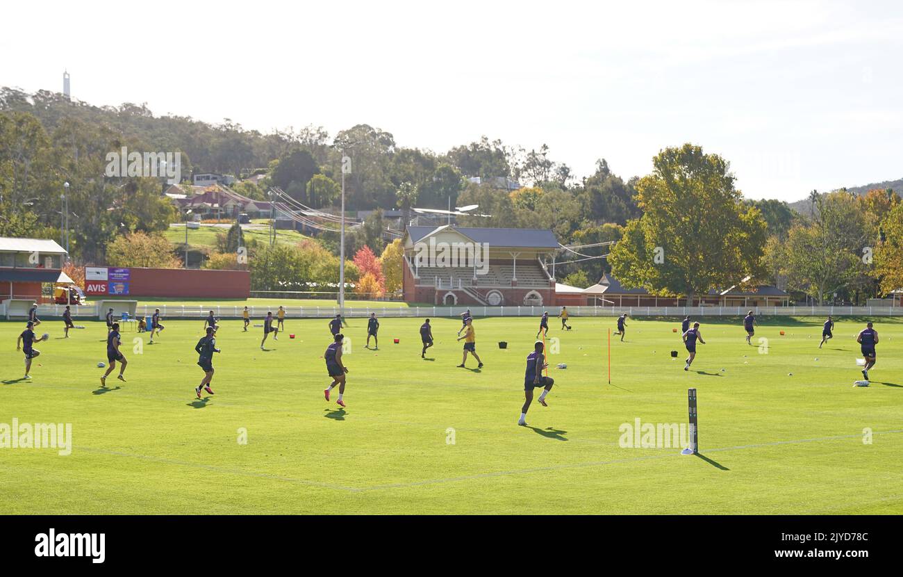 A general view during a Melbourne Storm NRL training session at Albury ...