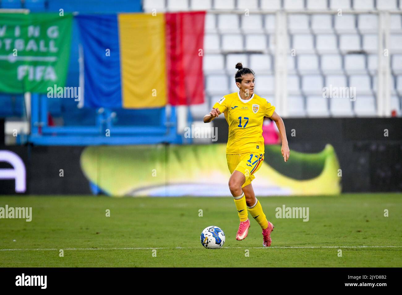 Romania's Claudia-Andreea Bistrian portrait in action during the FIFA ...