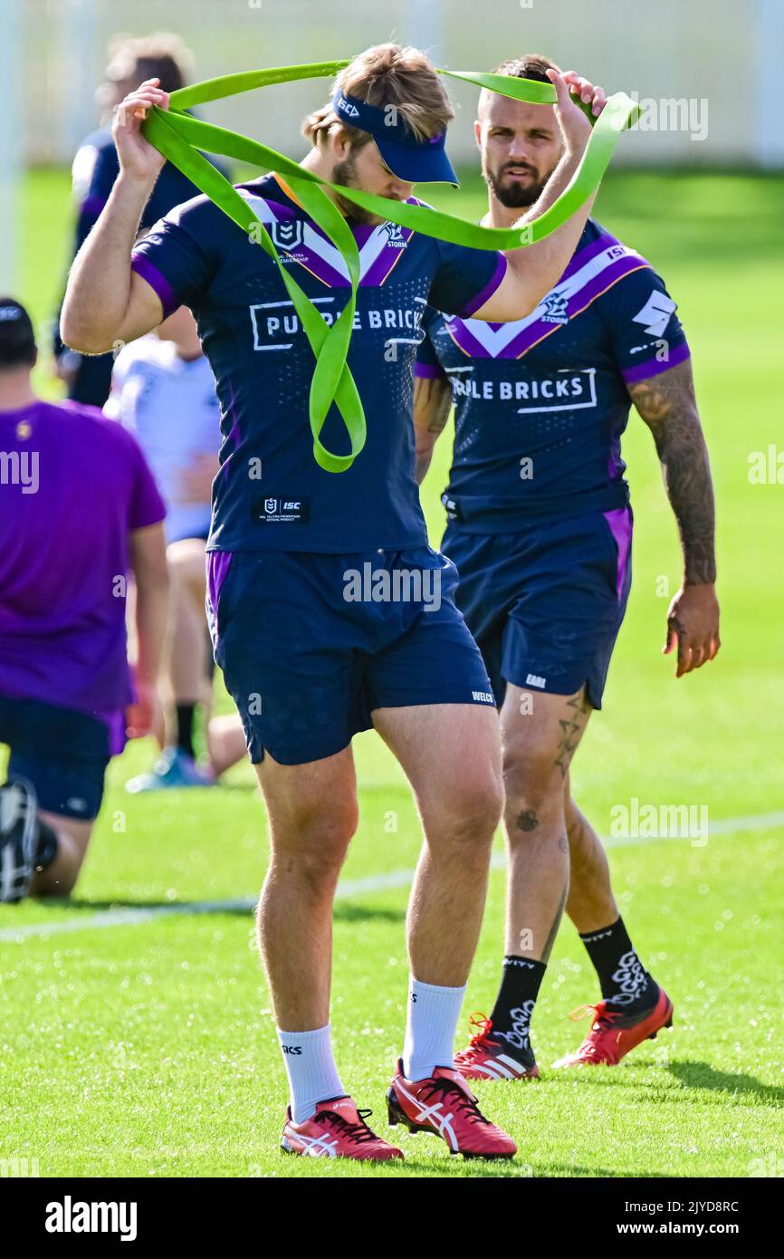 Melbourne Storm NRL training session at Albury Sports Ground in Albury ...