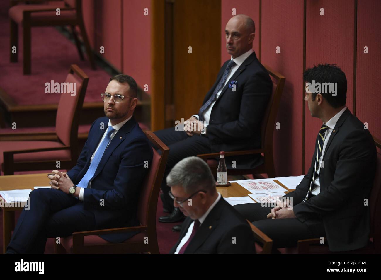 Liberal Senator Andrew Bragg attends debate in the Senate chamber at ...