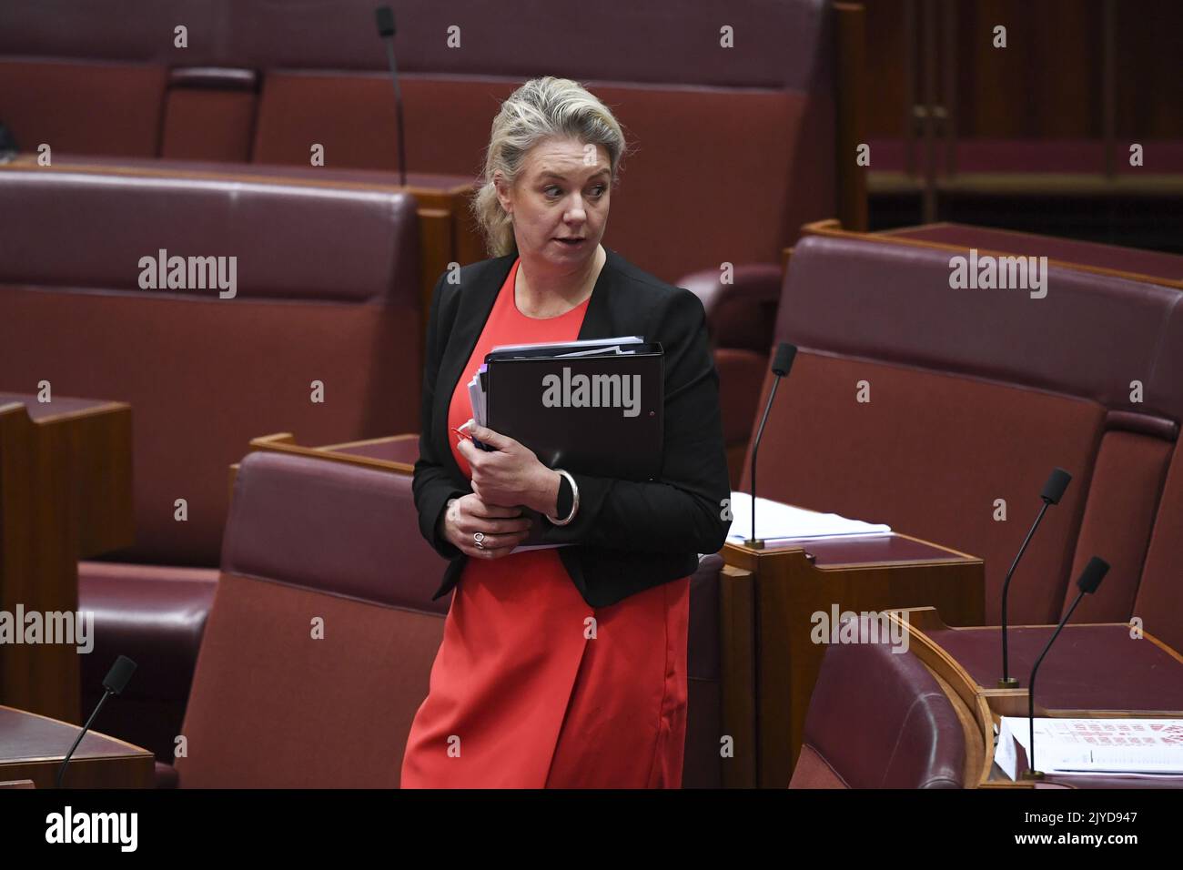 Nationals Senator Bridget McKenzie attends debate in the Senate chamber ...