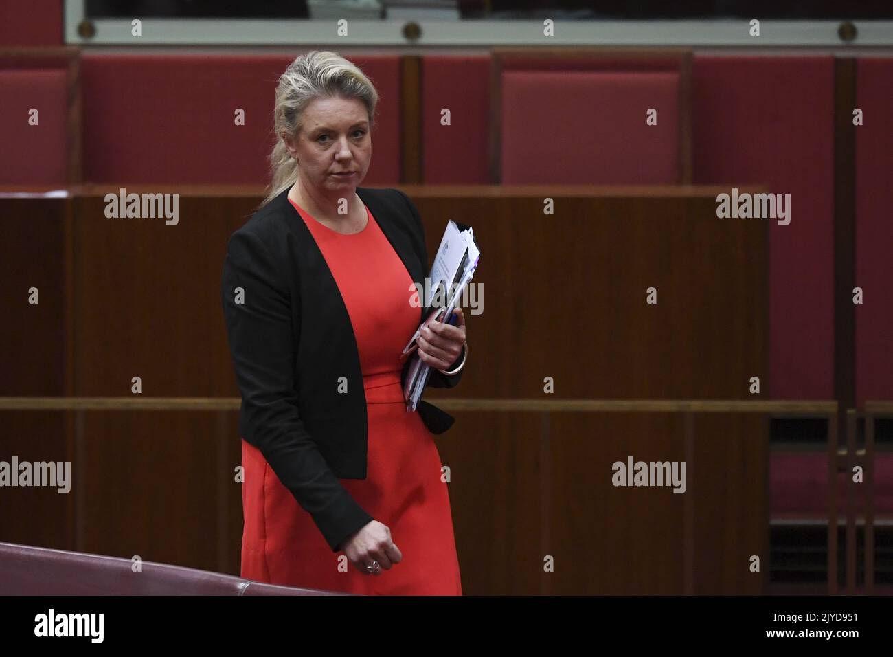 Nationals Senator Bridget McKenzie attends debate in the Senate chamber ...
