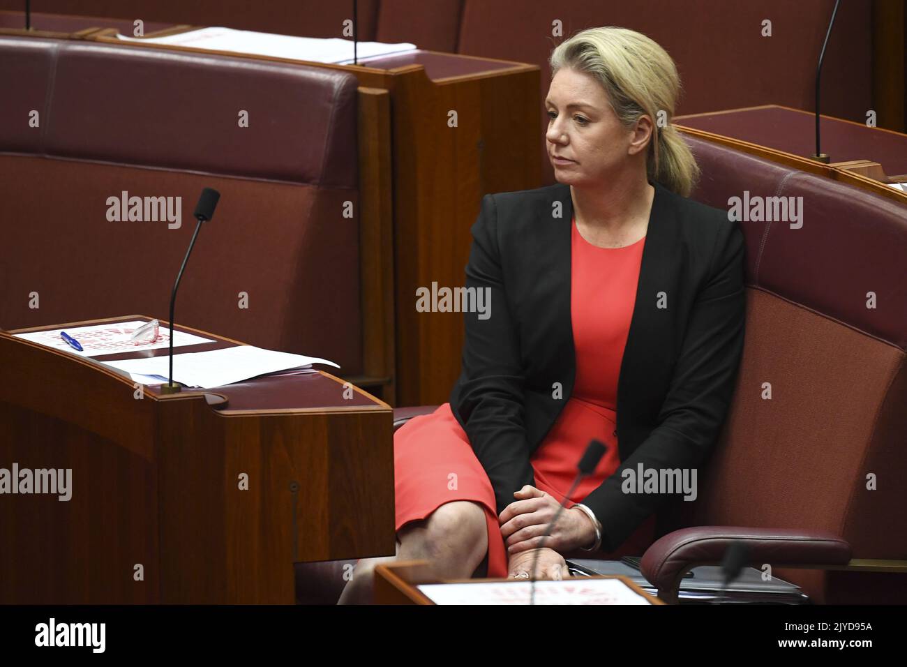 Nationals Senator Bridget McKenzie attends debate in the Senate chamber ...