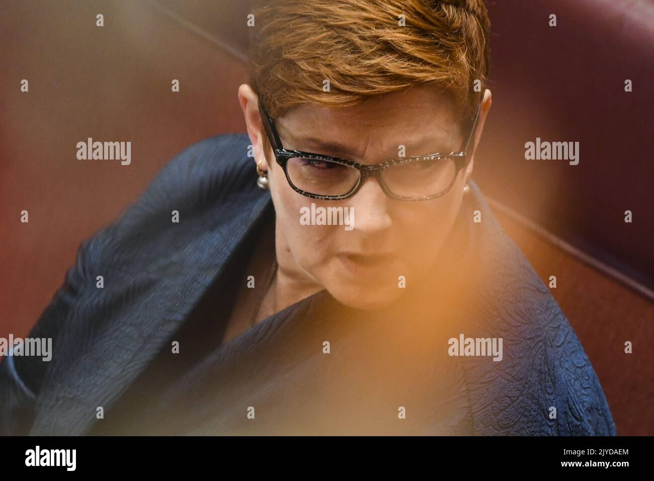 Australian Foreign Affairs Minister Marise Payne reacts during debate ...