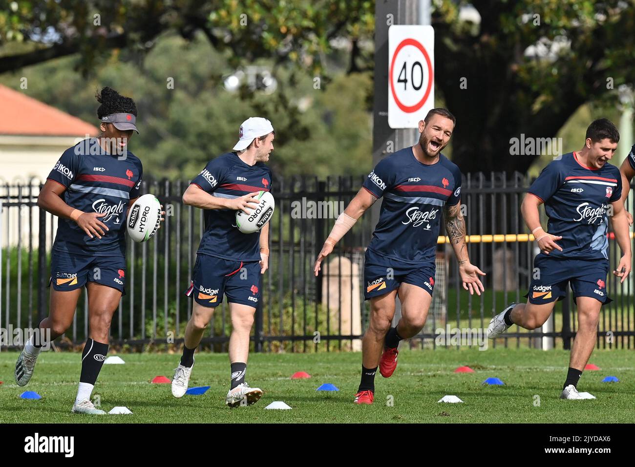 The Sydney Roosters during an NRL training session at Kippax Oval in ...