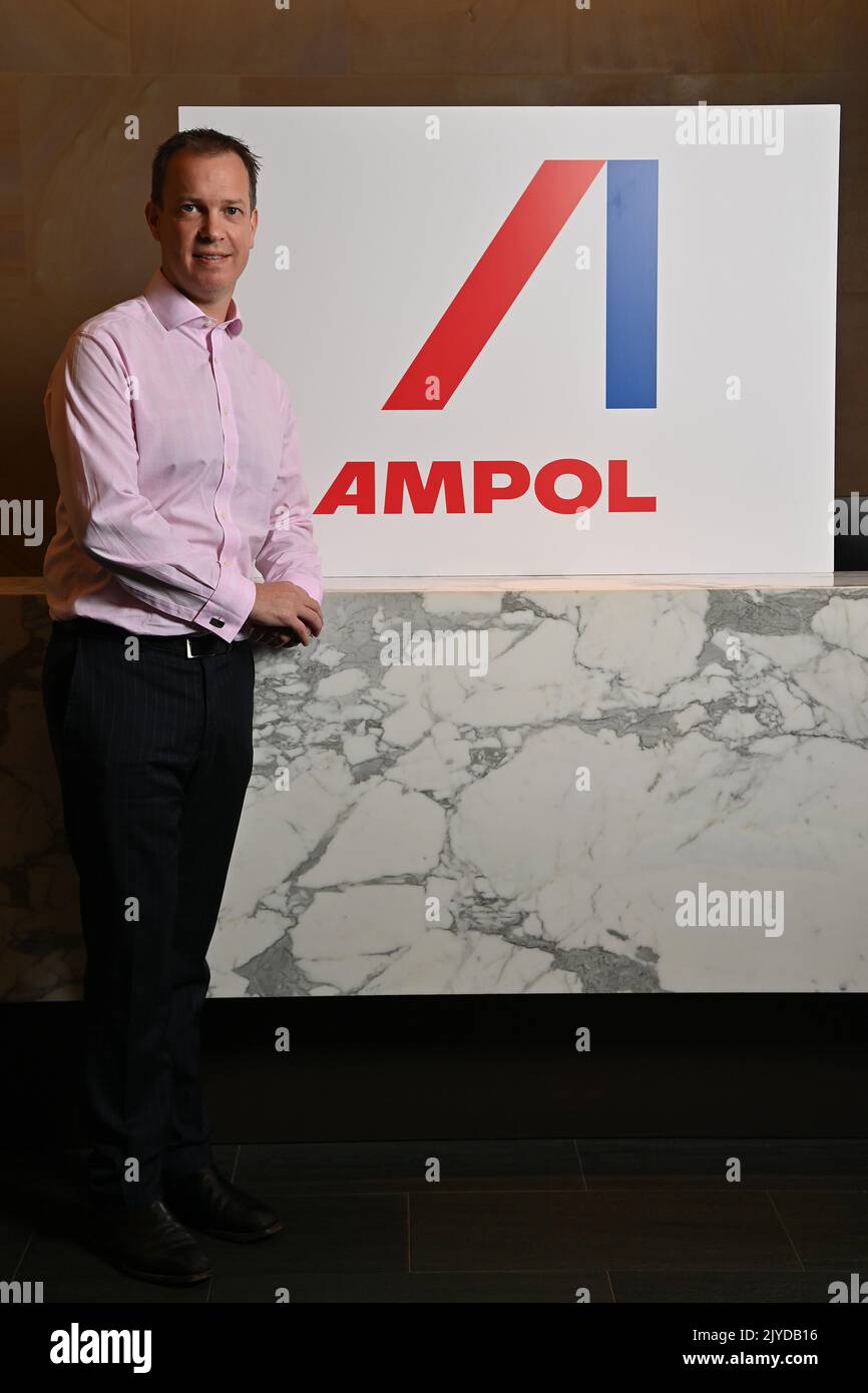 Caltex Interim CEO Matthew Halliday poses for a photograph with the new ...