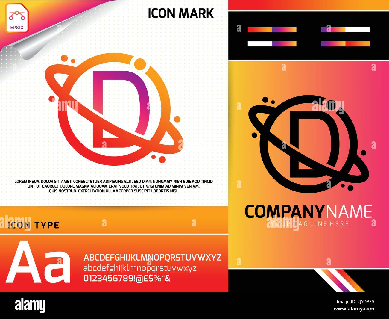 Abstract letter D with space planet logo concept Stock Vector Image ...