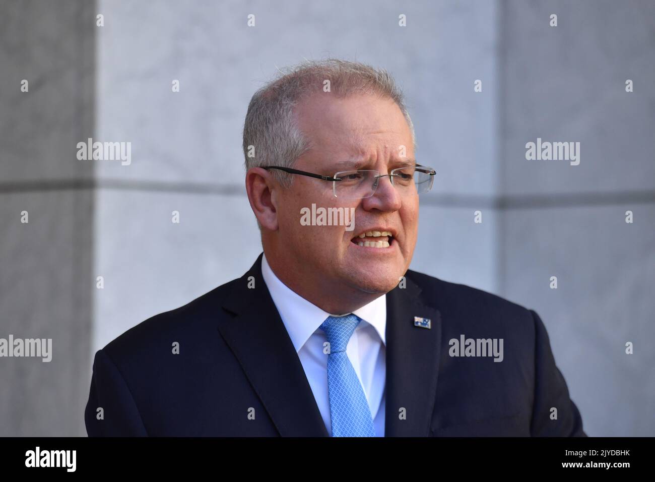Prime Minister Scott Morrison speak to the media at a press conference ...