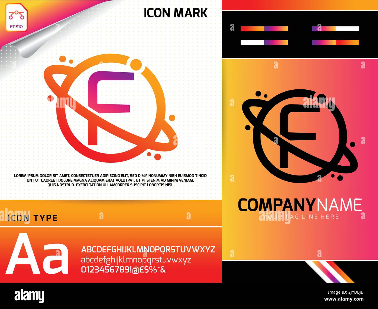 Abstract letter F with space planet logo concept Stock Vector Image ...