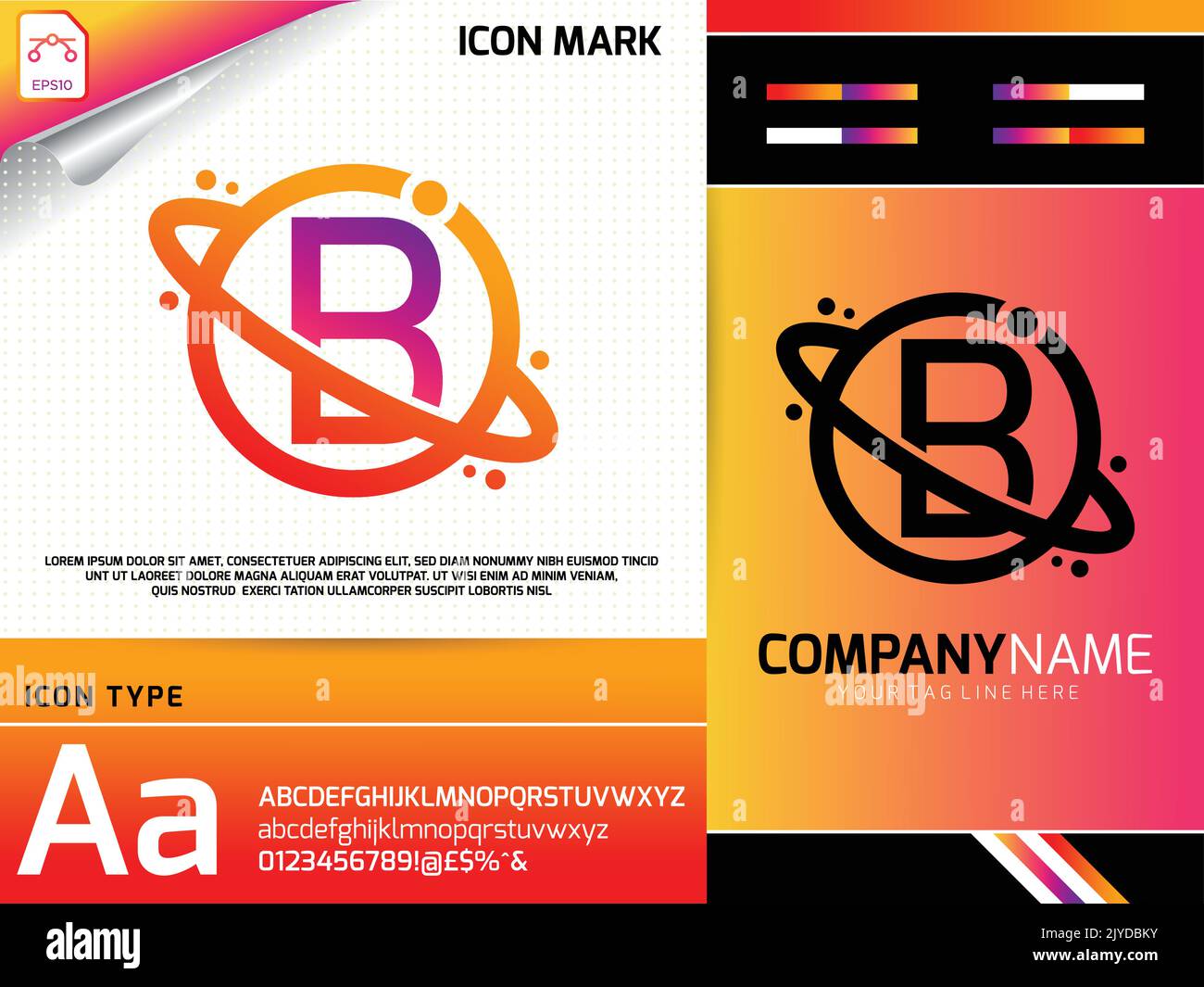 Abstract letter B with space planet logo concept Stock Vector Image ...