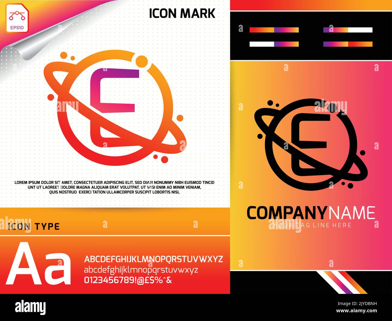 Abstract letter E with space planet logo concept Stock Vector Image ...