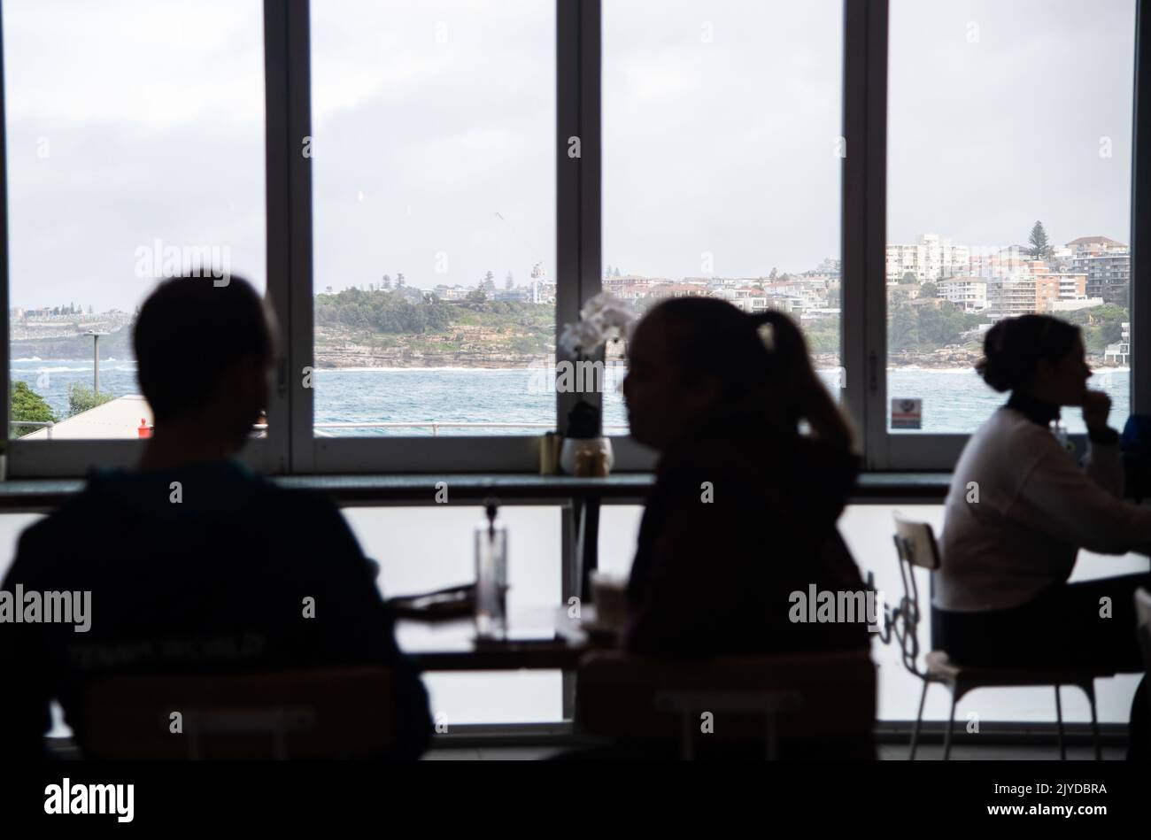 Customers dining in at Speedo's Cafe, Bondi Beach, Sydney, Friday, May ...