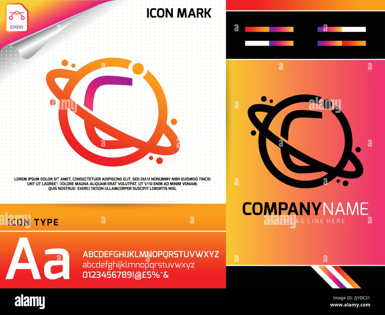 Abstract letter C with space planet logo concept Stock Vector Image ...