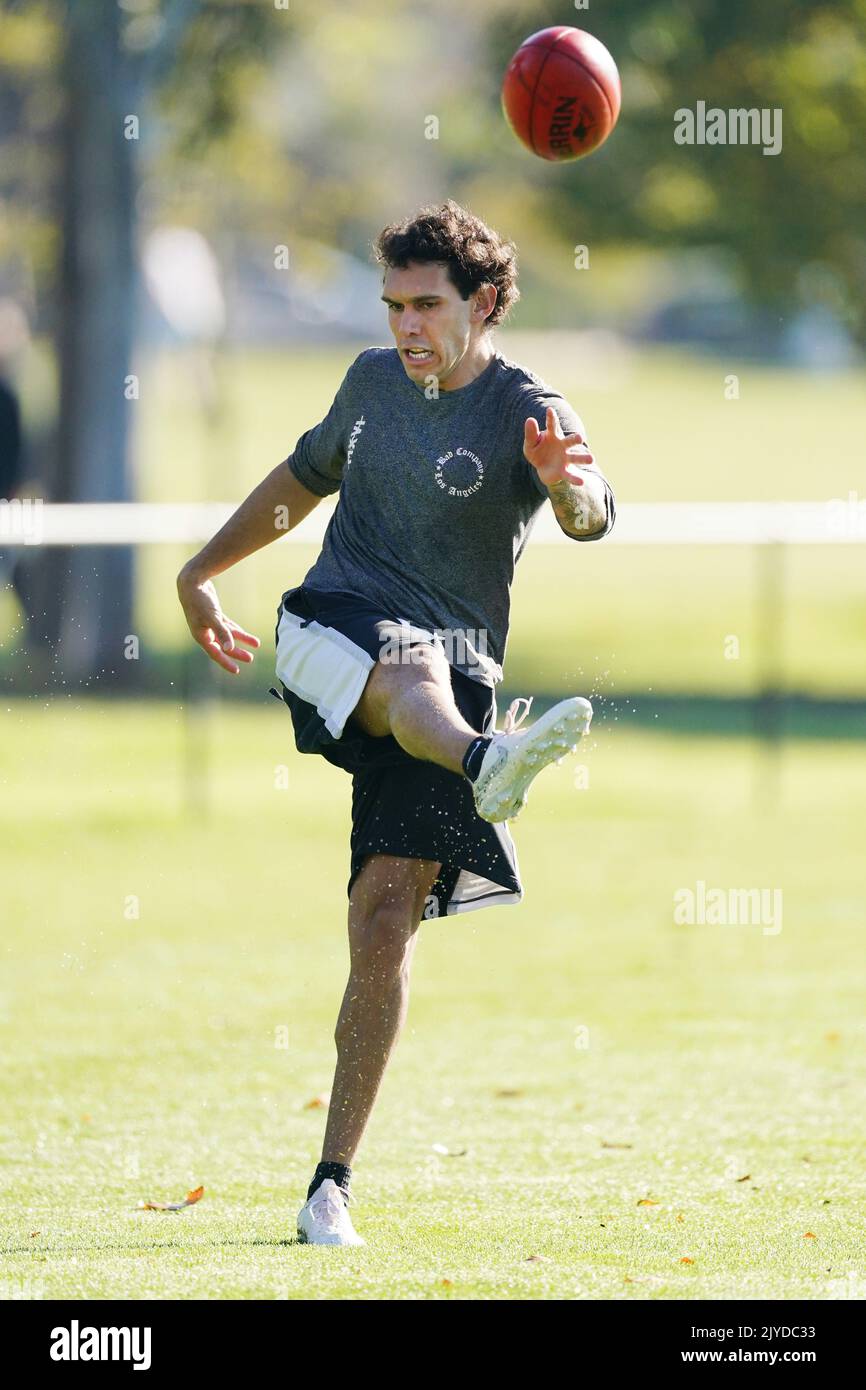 Harley Bennell of the Demons trains at Gosch’s Paddock in Melbourne ...