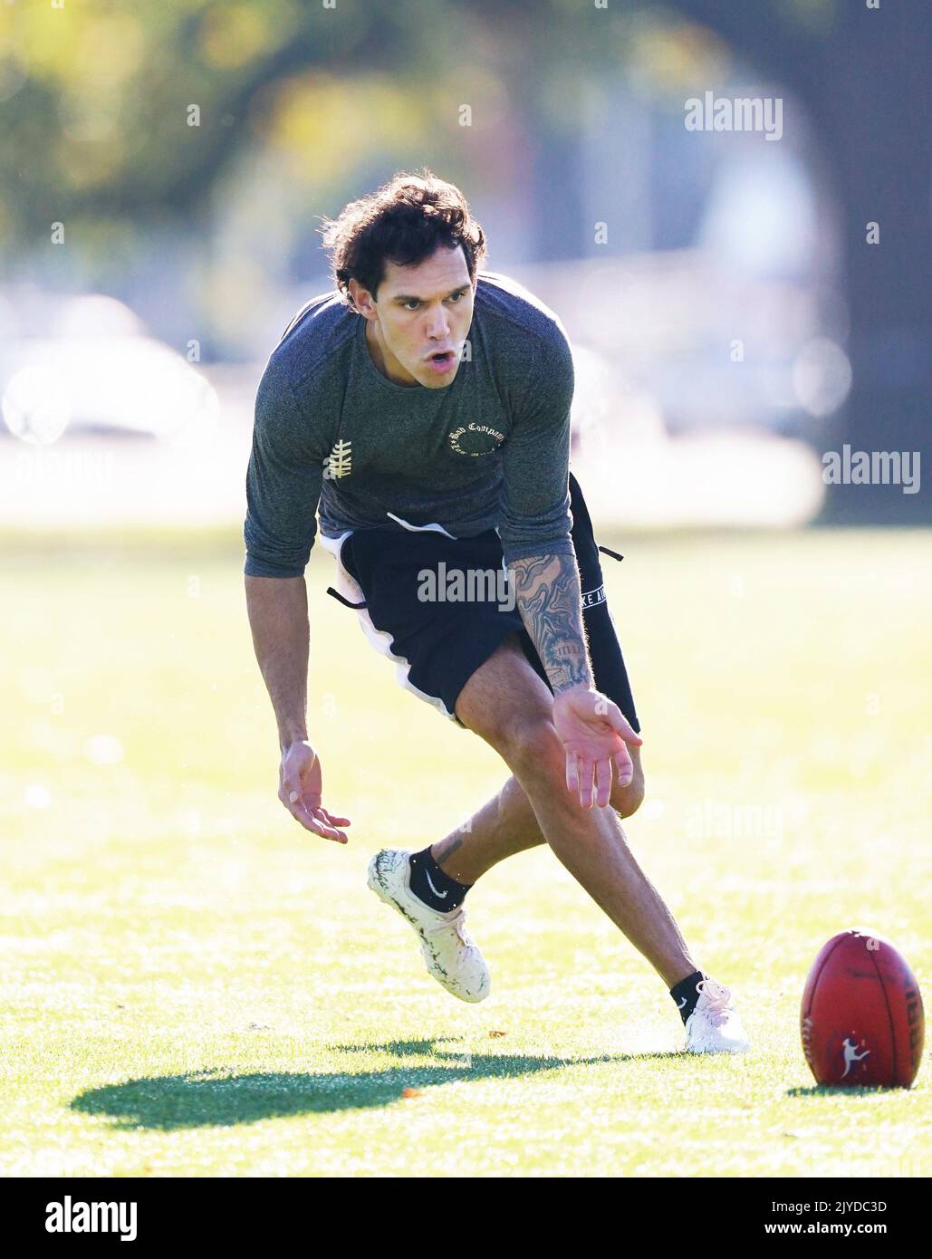 Harley Bennell of the Demons trains at Gosch’s Paddock in Melbourne ...