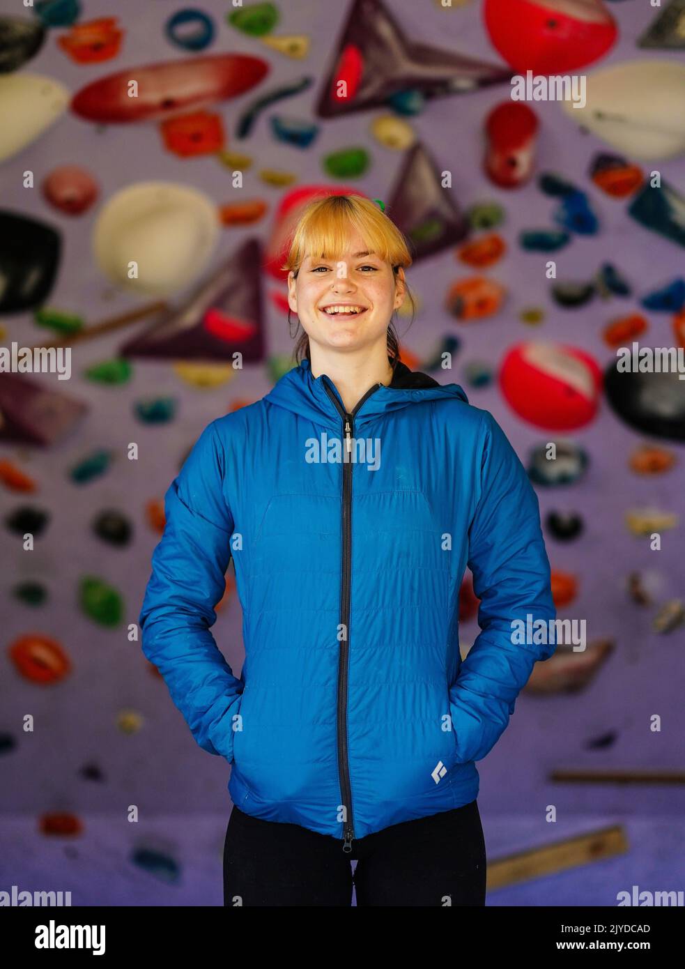 Australian climber Oceana Mackenzie poses as she trains at home in ...