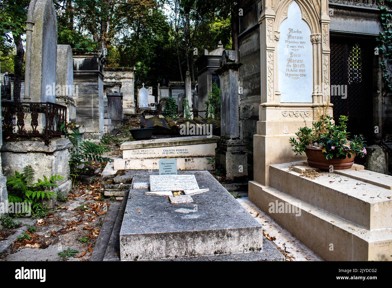 Paris, France - September 05, 2022 The Pere Lachaise cemetery is the ...