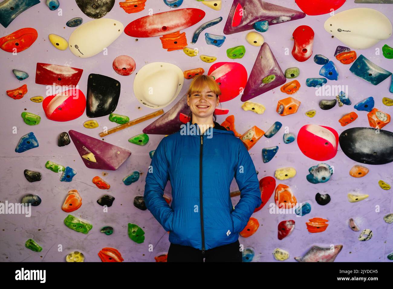 Australian climber Oceana Mackenzie poses as she trains at home in ...