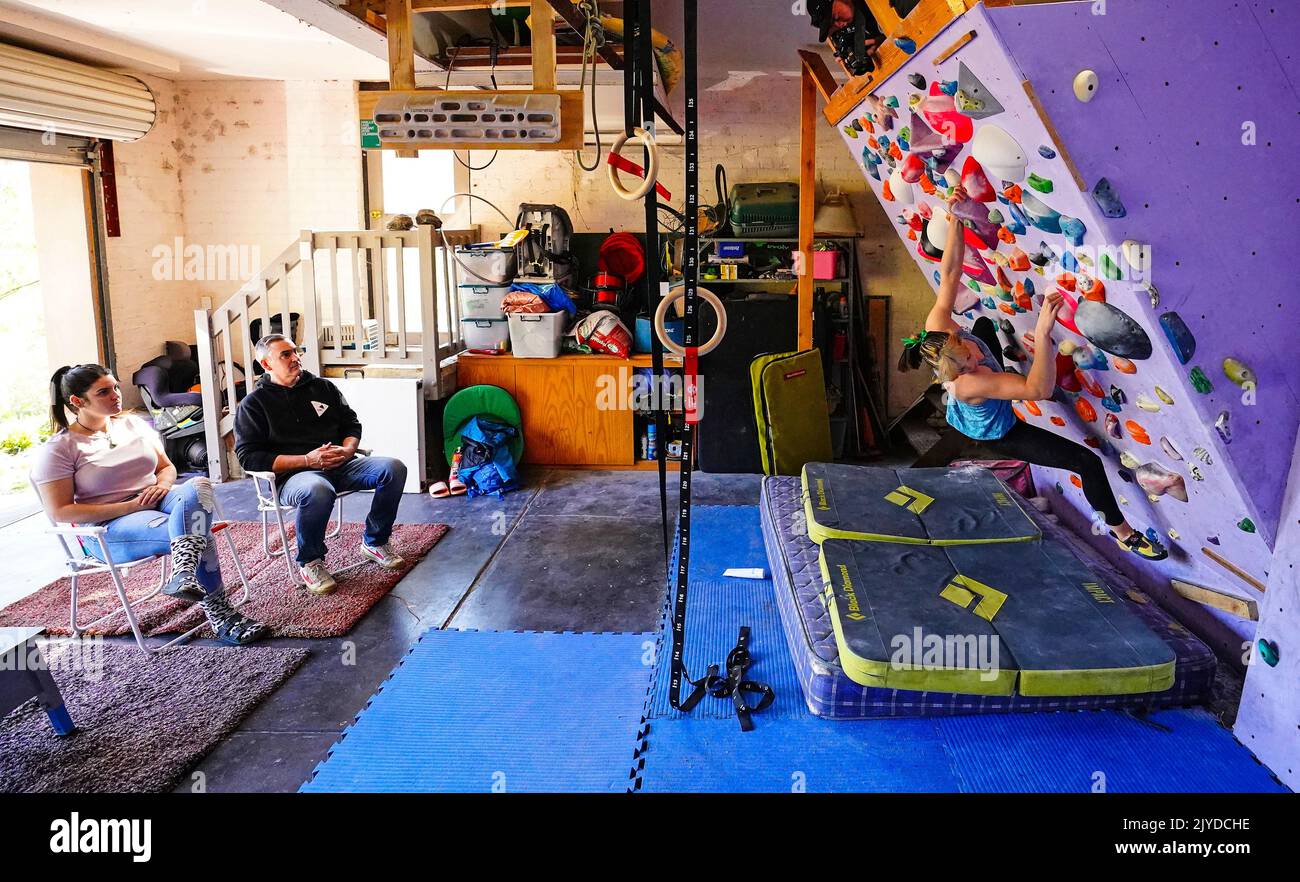 Australian climber Oceana Mackenzie trains at home as her sister and ...