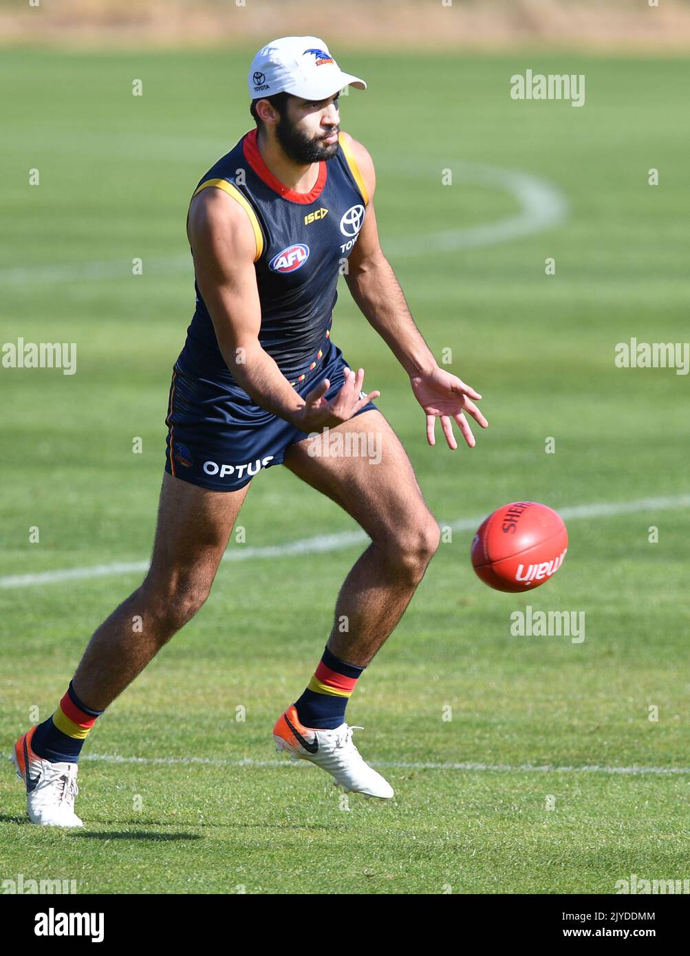 Wayne Milera of the Crows is seen during a training session at West ...