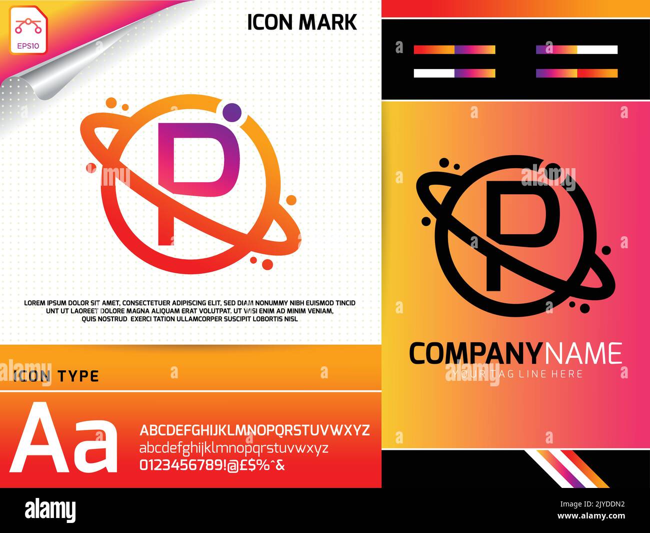 Abstract letter P with space planet logo concept Stock Vector Image ...