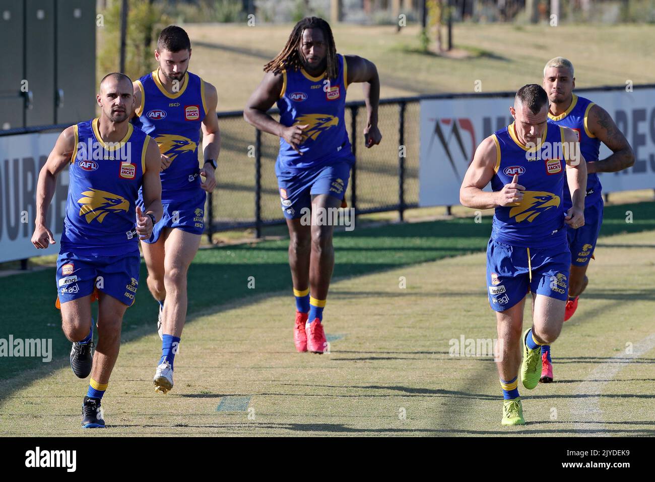 (L-R) Dom Sheed, Jarrod Brander, Nic Naitanui, Luke Shuey, Tim Kelly ...