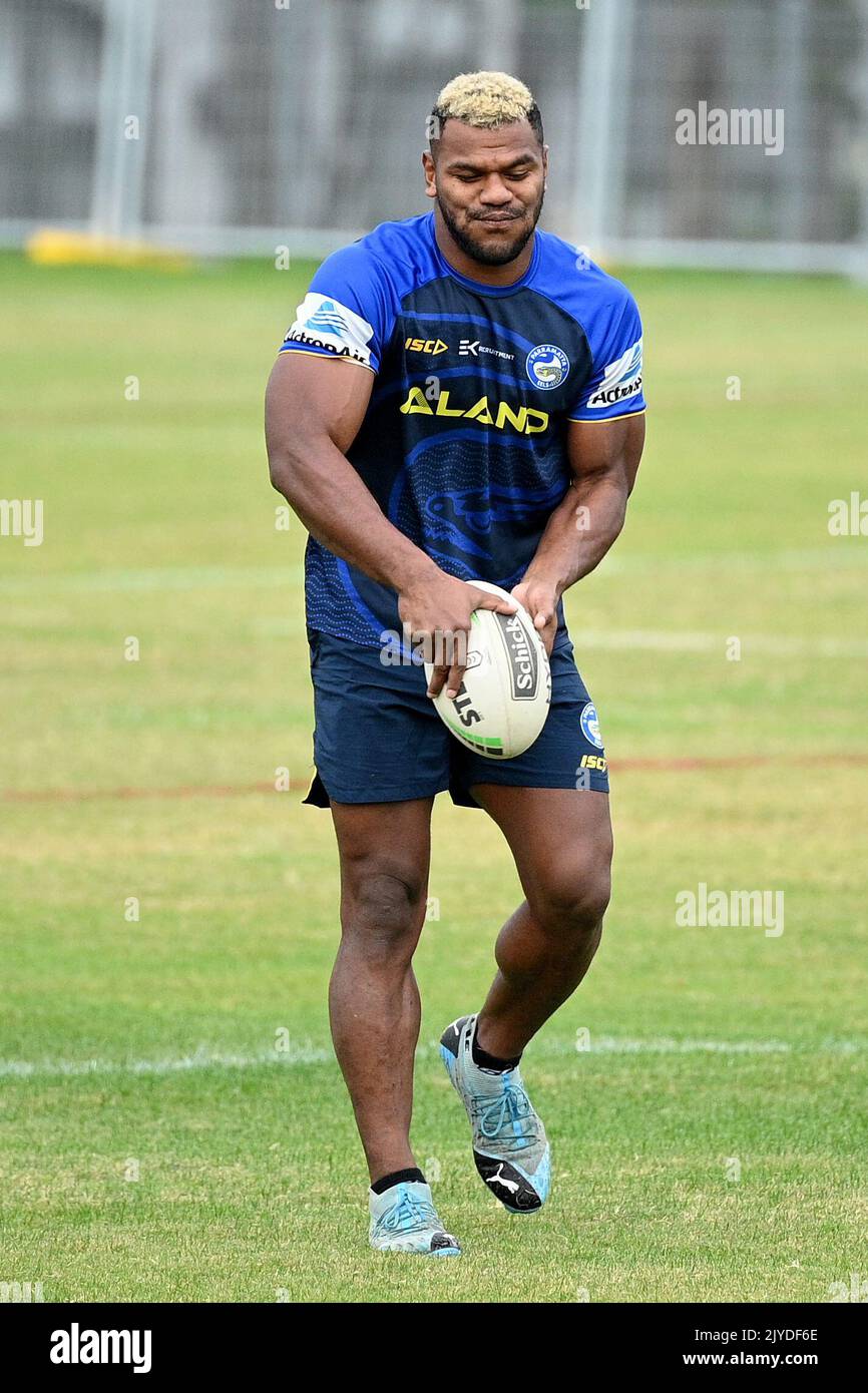 Maika Sivo of the Eels takes part in a training session at Kellyville ...
