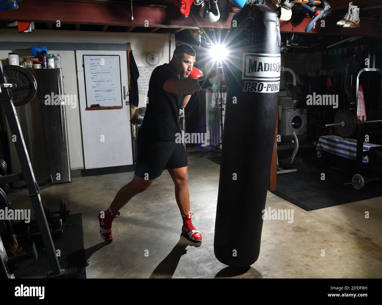 Heavyweight boxer Justis Huni is seen during a training session in the ...