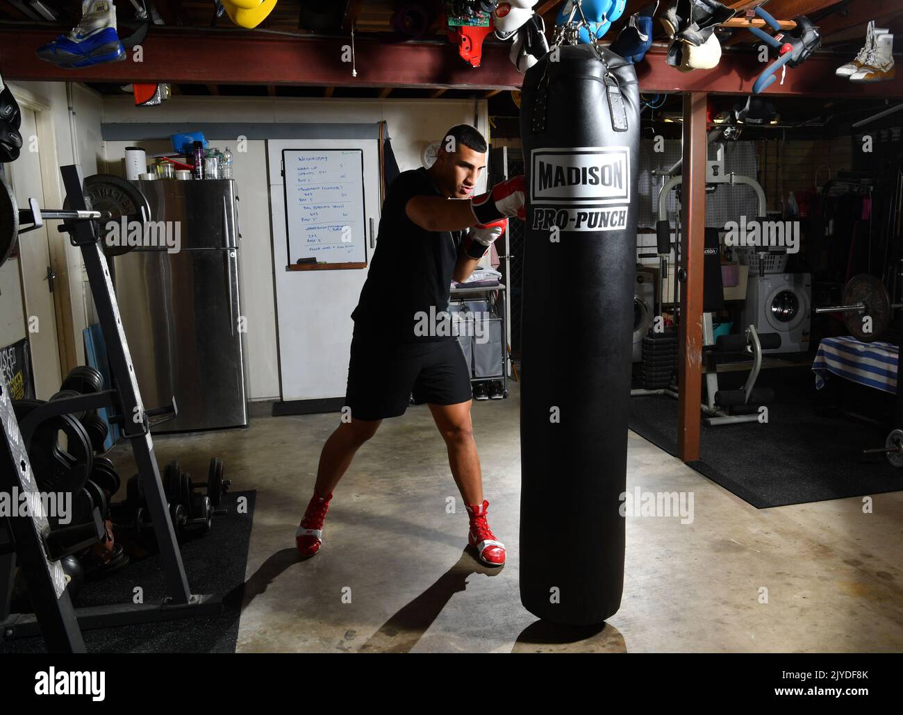 Heavyweight boxer Justis Huni is seen during a training session in the ...