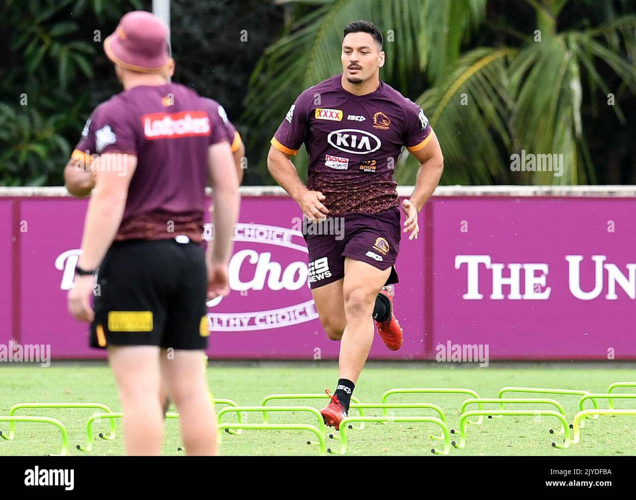Brisbane Broncos captain Alex Glenn is seen during training in Brisbane ...