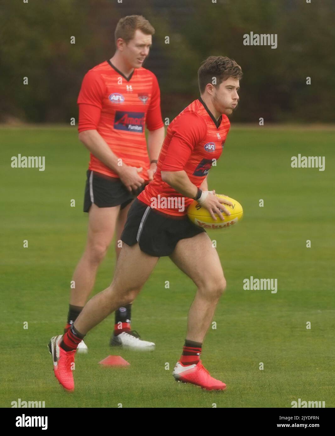 Zach Merrett competes for the ball during an Essendon Bombers AFL ...