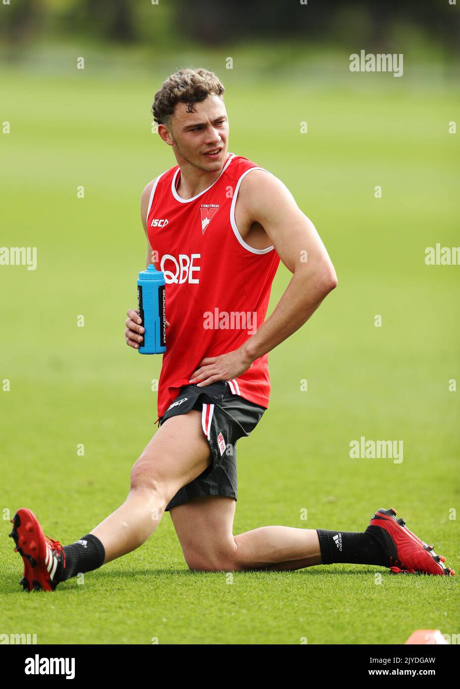 Will Hayward of the Swans looks on during an AFL Swans training session ...