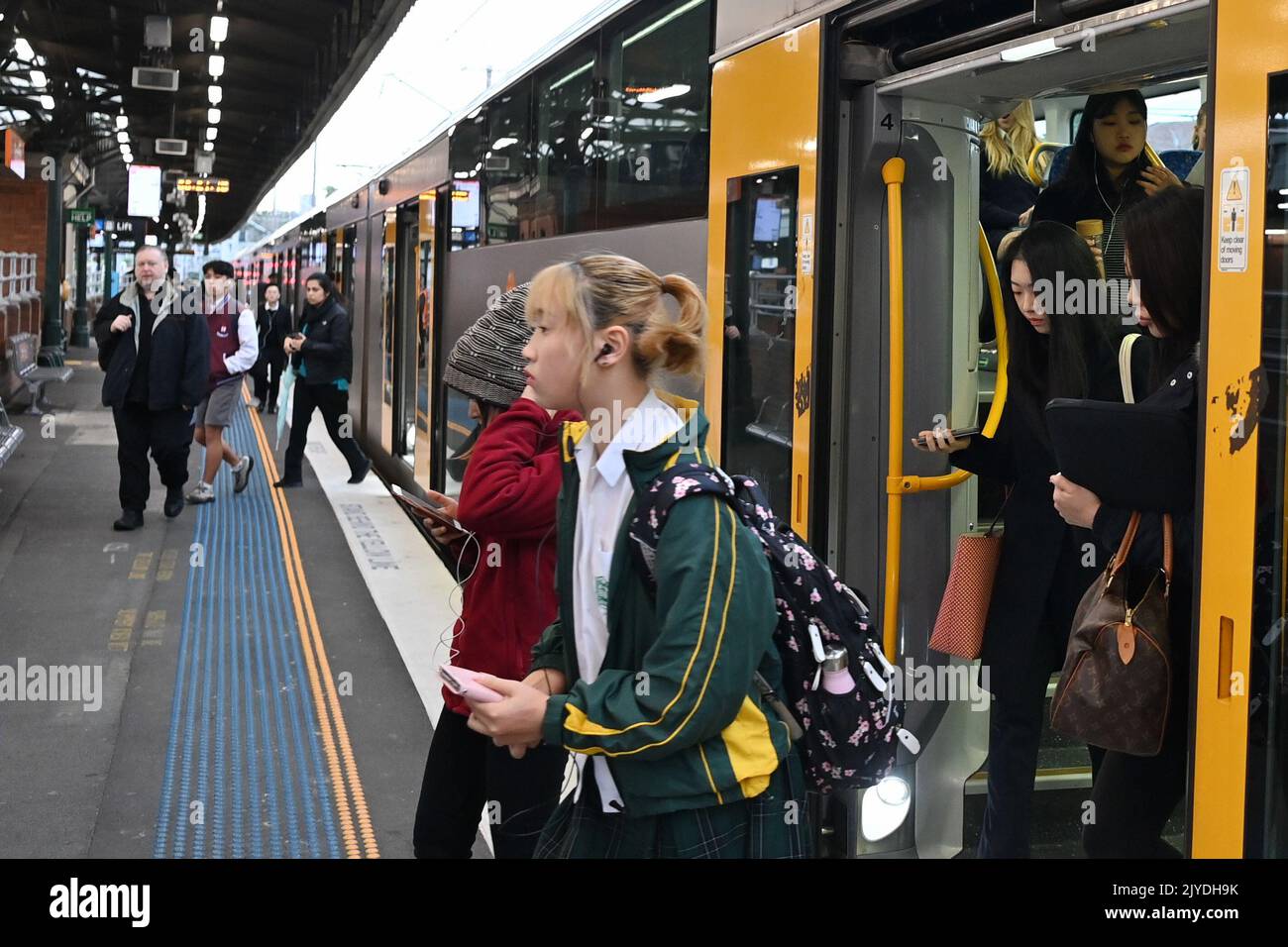 Commuters and school students return to public transport at Strathfield ...