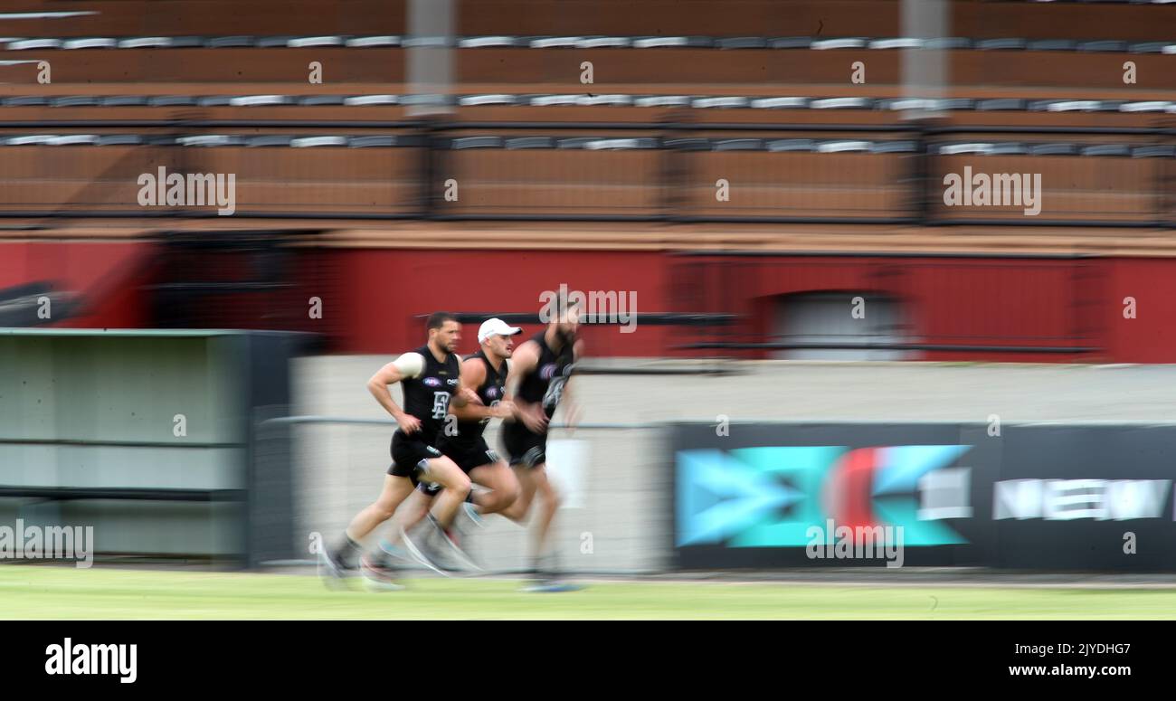 Travis Boak, Sam Powell-Pepper and Justin Westhoff during a Port ...