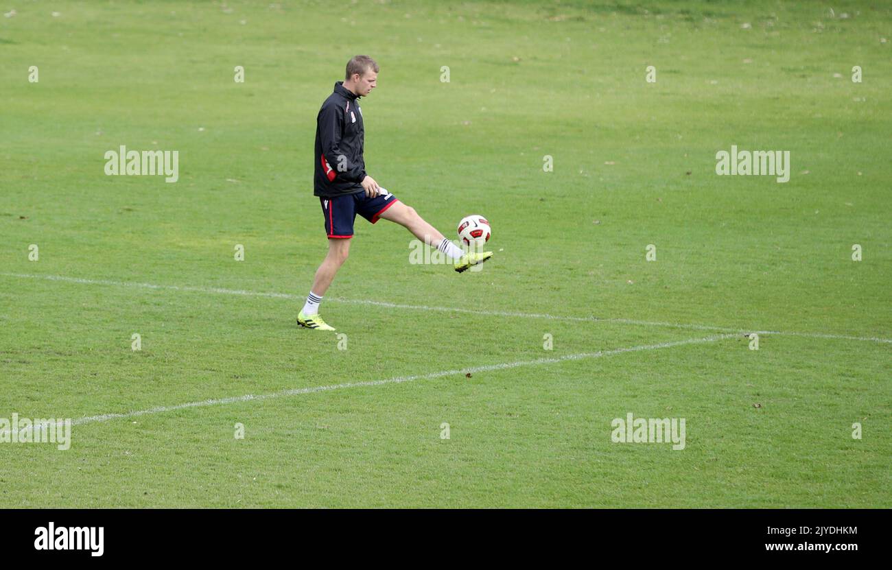 Jordan Elsey of Adelaide United trains by himself at University Oval ...