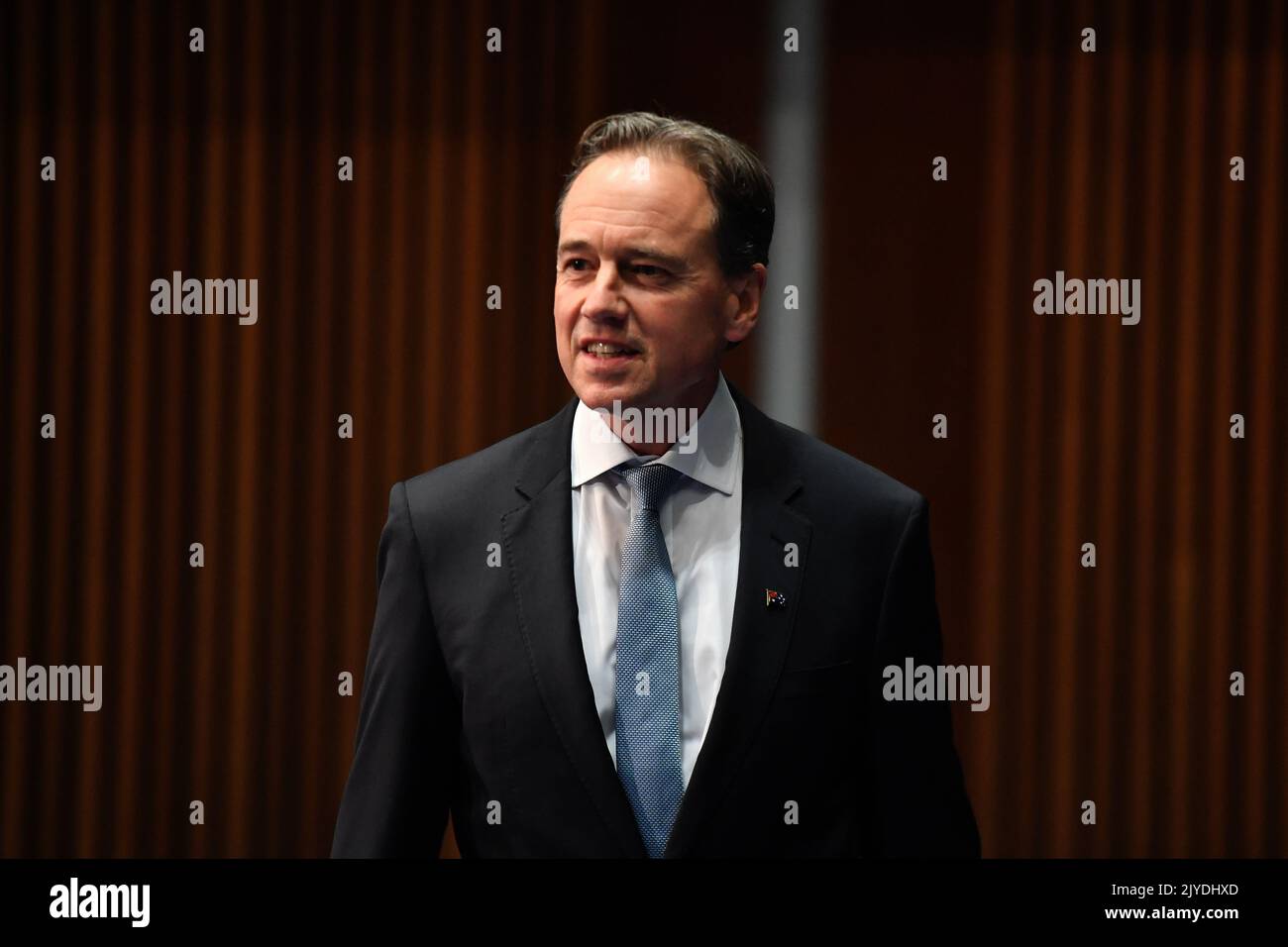 Minister for Health Greg Hunt arrives at a press conference at ...