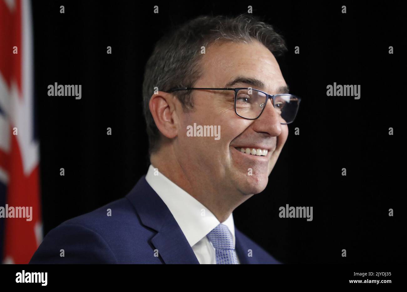 South Australian Premier Steven Marshall speaks to the media about ...