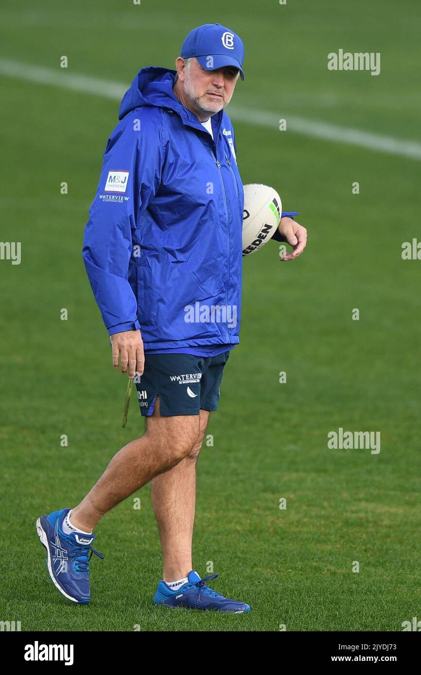 Bulldogs coach Dean Pay during an NRL training session at Belmore in ...