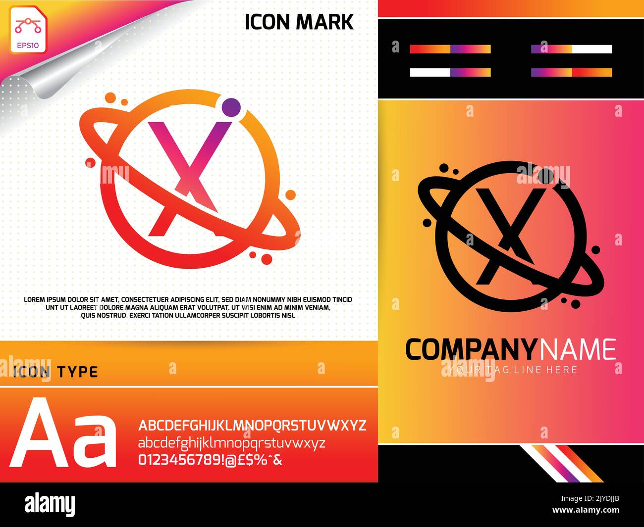 Abstract letter X with space planet logo concept Stock Vector Image ...