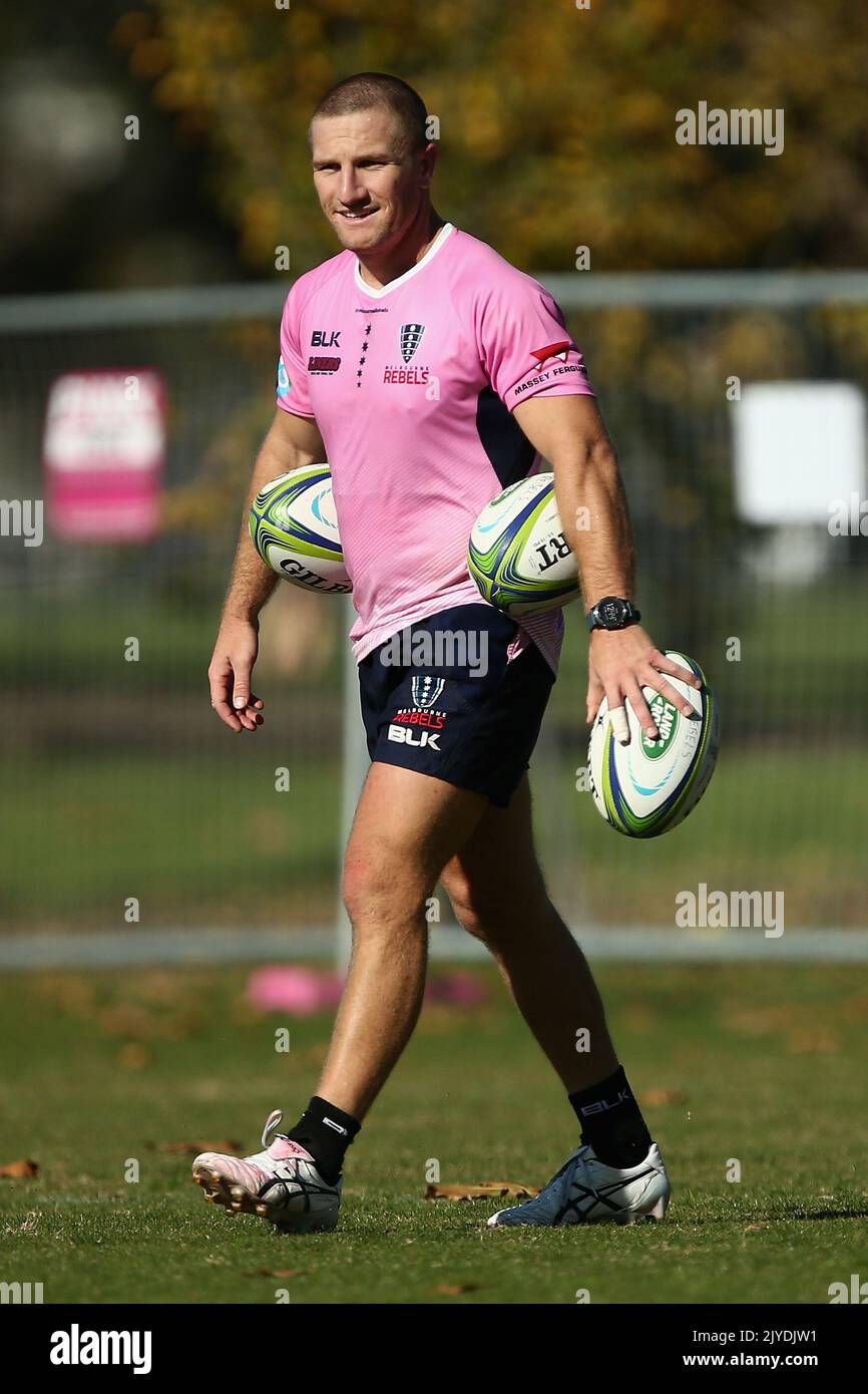 James Tuttle walks during a Melbourne Rebels Super Rugby training ...