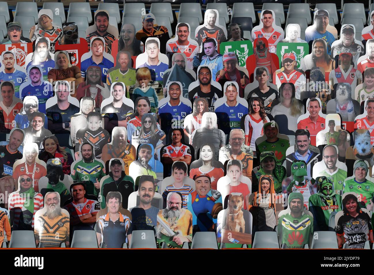 The cardboard cut out crowd ahead of the Round 3 NRL match between the ...