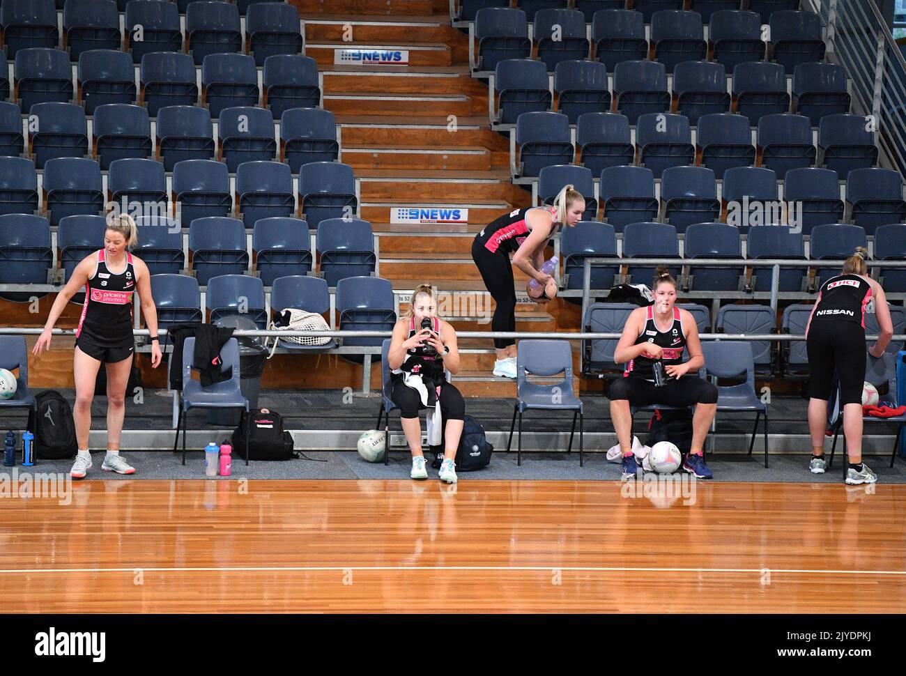 Thunderbirds players are seen during an Adelaide Thunderbirds training ...