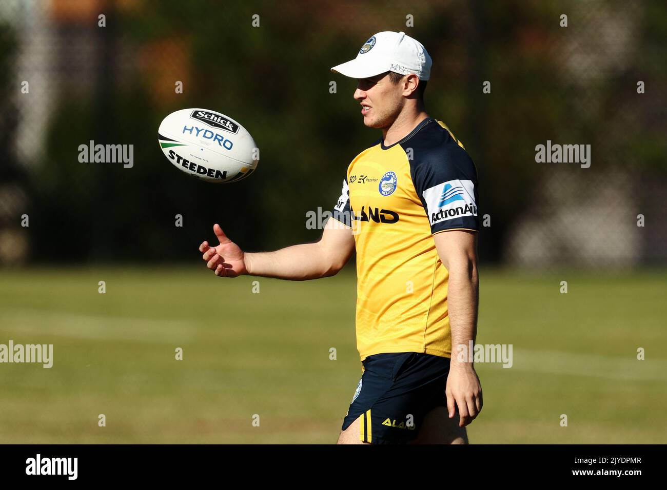 Mitchell Moses of the Eels handles the ball during a Parramatta Eels ...