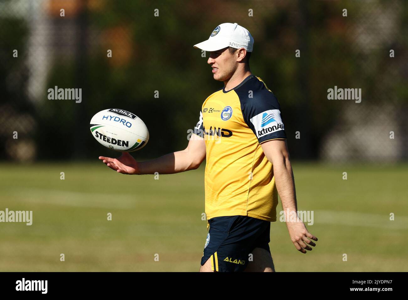 Mitchell Moses of the Eels handles the ball during a Parramatta Eels ...