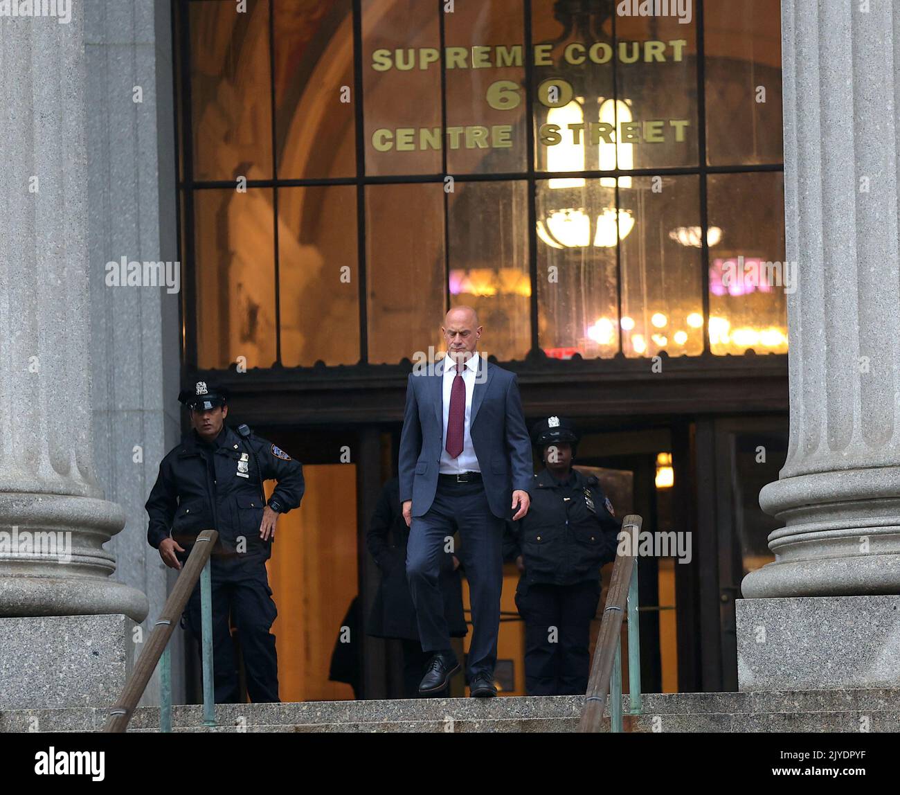 Christopher Meloni and Danielle Mone Truitt pictured filming at the ...
